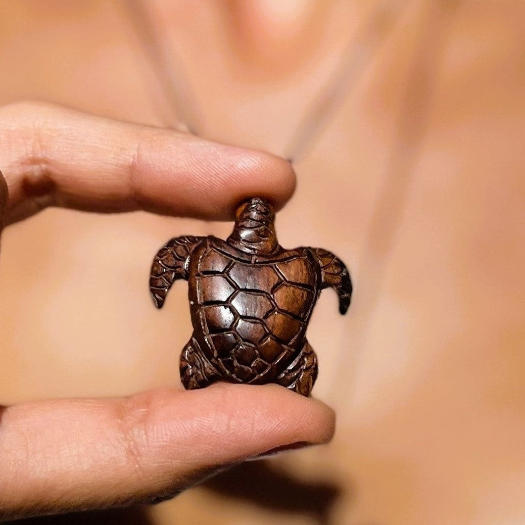 Hand Carved Wood Turtle Necklace – Woodu Australia
